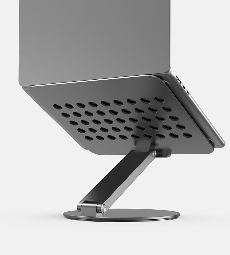 KUXIU X53 Ergonomic Laptop Stand with Built-in 8-in-1 Hub - Wood Grain