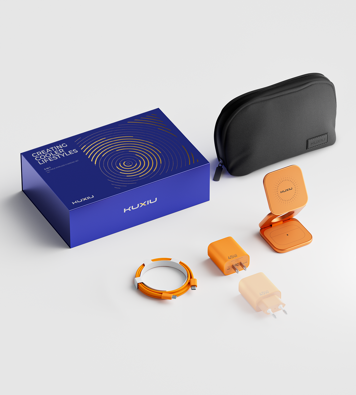 KUXIU X40 Turbo Series 3-in-1 Portable Wireless Charging Gift Set - Co